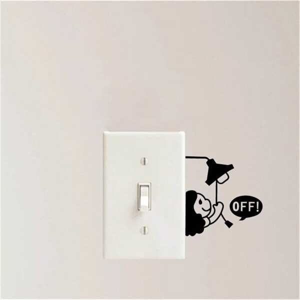 10x10cm Cute Girl Turn Off Light Switch Sticker | SHEIN USA