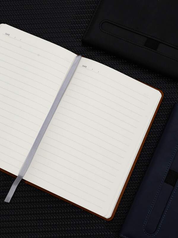1pc Softcover Notebook With Pen Holder And Elastic Closure Band ...