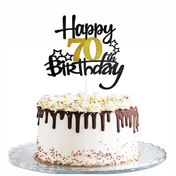1Pcs 70th Happy Birthday Cake Topper,Happy Birthday Cake Decoration ...