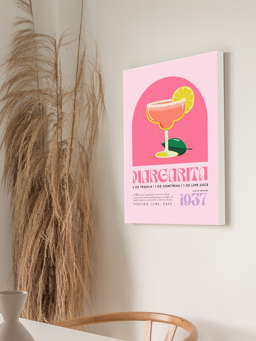 1 Pc Pink Canvas Poster Cold Drink Wall Art Prints For Girls Bedroom ...