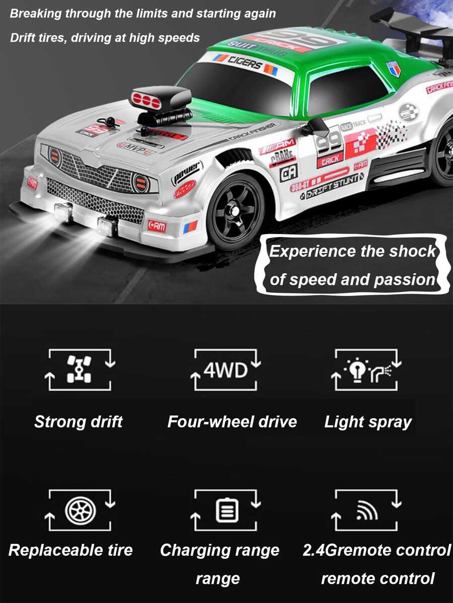 Scale RC Car On Road Electric High Speed Vehicle Racing Drift 4WD ...