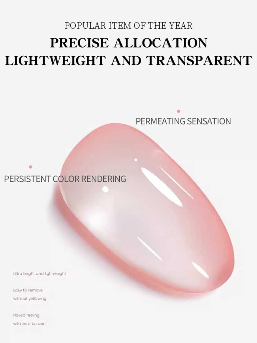 1Pc 15Ml Jelly Glass Gel Nail Polish Varnish Lacquer Translucent Gel ...