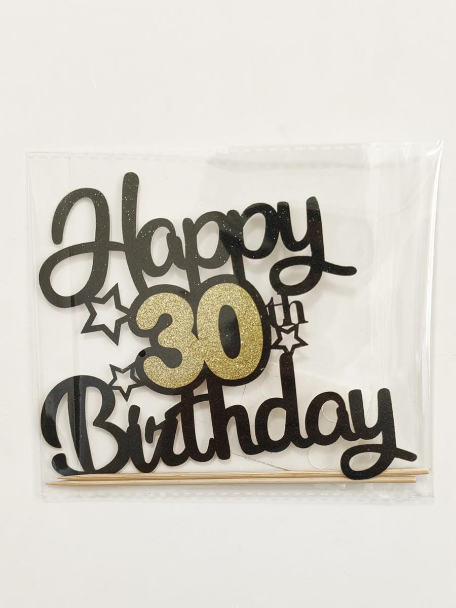1pc Happy 30th Birthday Paper Cake Topper, Celebration Supplies For ...