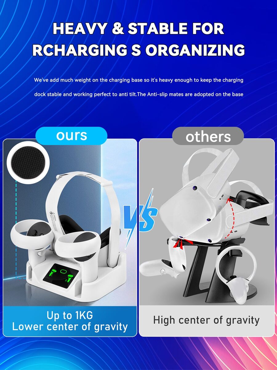Charging Station For Oculus Meta Quest 2 - Powerful Magnetic Design - Perfect Charging Solution ...