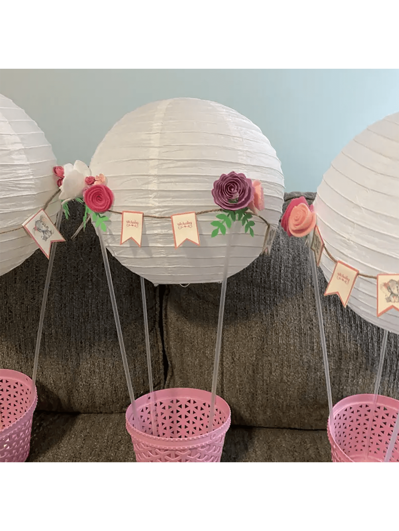 White Round Paper Lantern, Wedding Decorative Lantern With DIY Painted ...