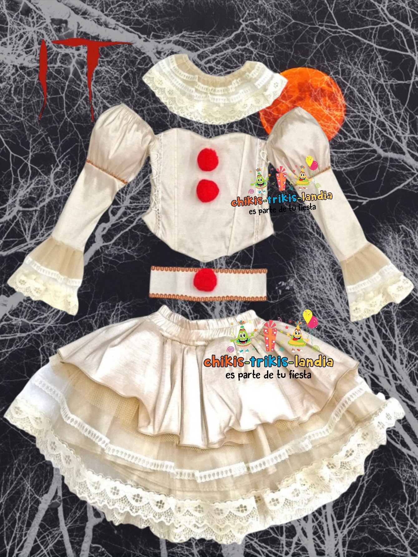 Disfraz eso it niña payasa terror halloween it para bebe y niña grande | Moda de Mujer | SHEIN ...