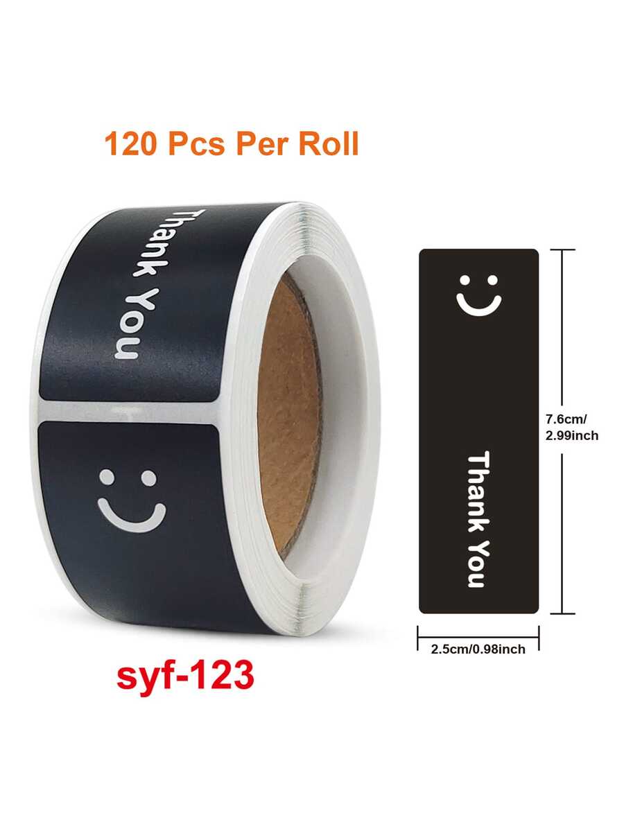 1 Roll Of Rectangle Shaped Personality Stickers, 120pcs 1x3inch Thank ...