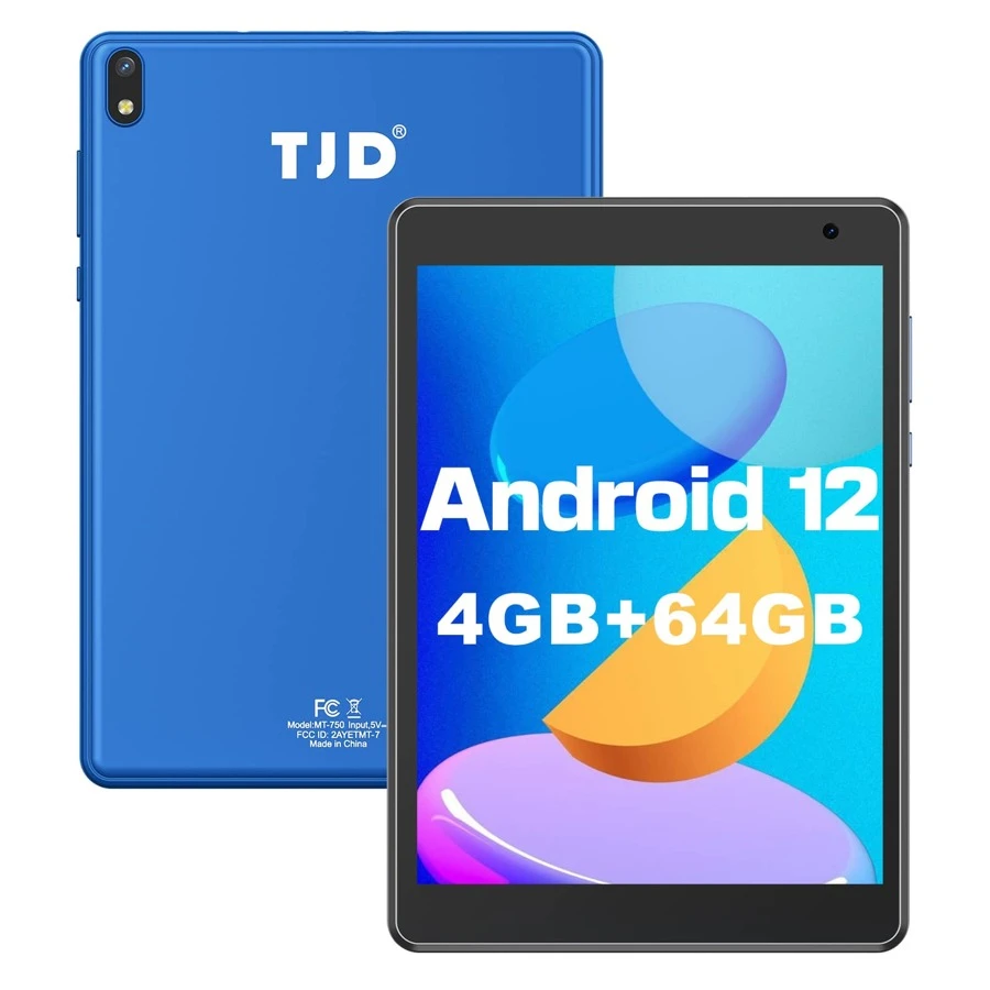 TJD Tablet 7.5 Inch, Android 12.0 Smart Tablets 64GB Storage 512GB ...