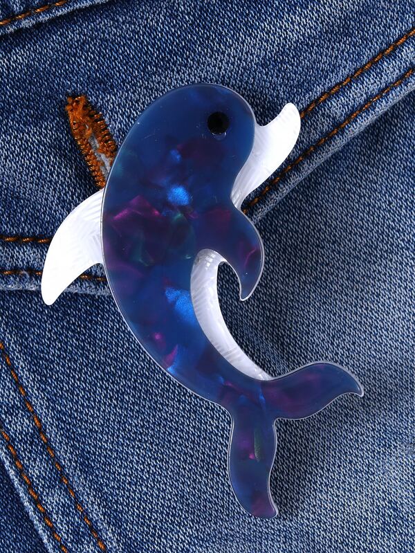 Marble Acrylic blue dolphin pin and brooch | SHEIN USA