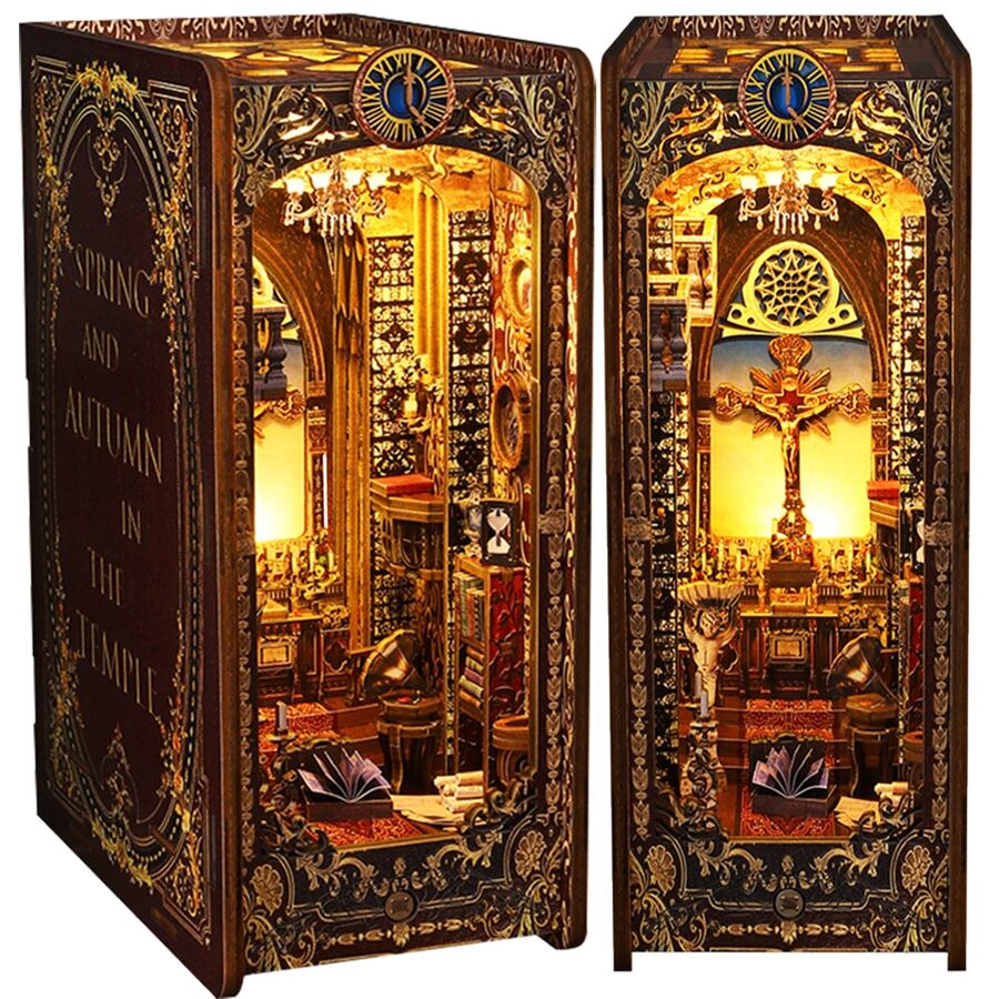 DIY Book Nook Miniature Kit, Booknook Dollhouse Bookshelf Insert with ...