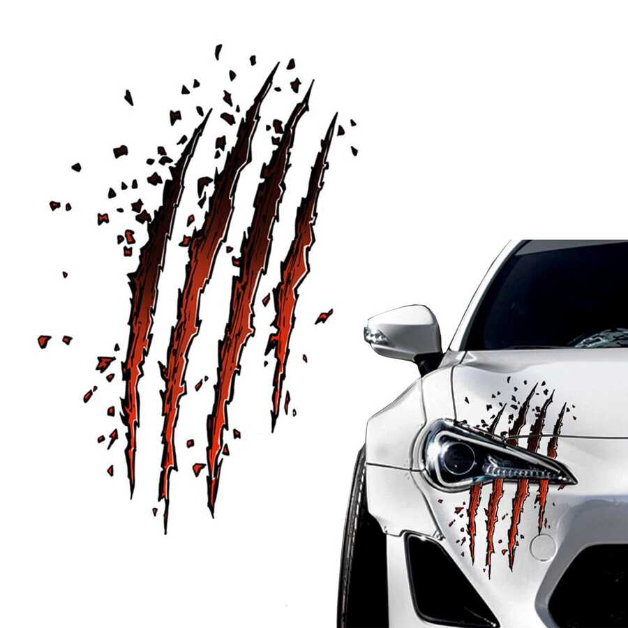 1Pc Car Decals Paw Mark,Claw Marks Car Decal, Waterproof and self ...