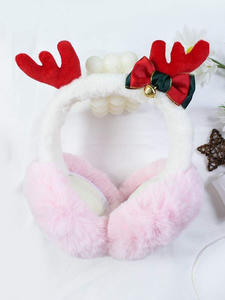 1pc Girls' Pink Bell Design Ear Muffs For Small, Medium, Large Sizes ...