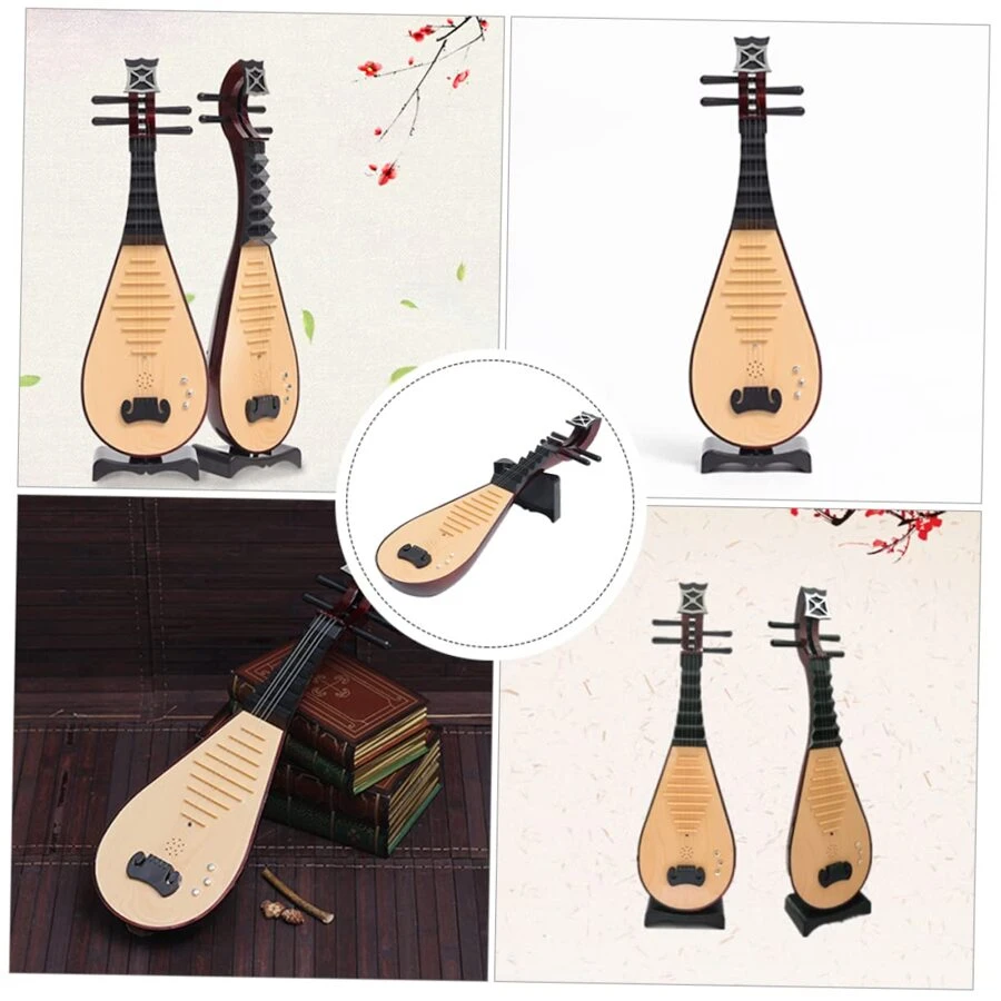 Chinese Lute Model Vintage Style Pipa Chinese Guitar Model Instrument ...