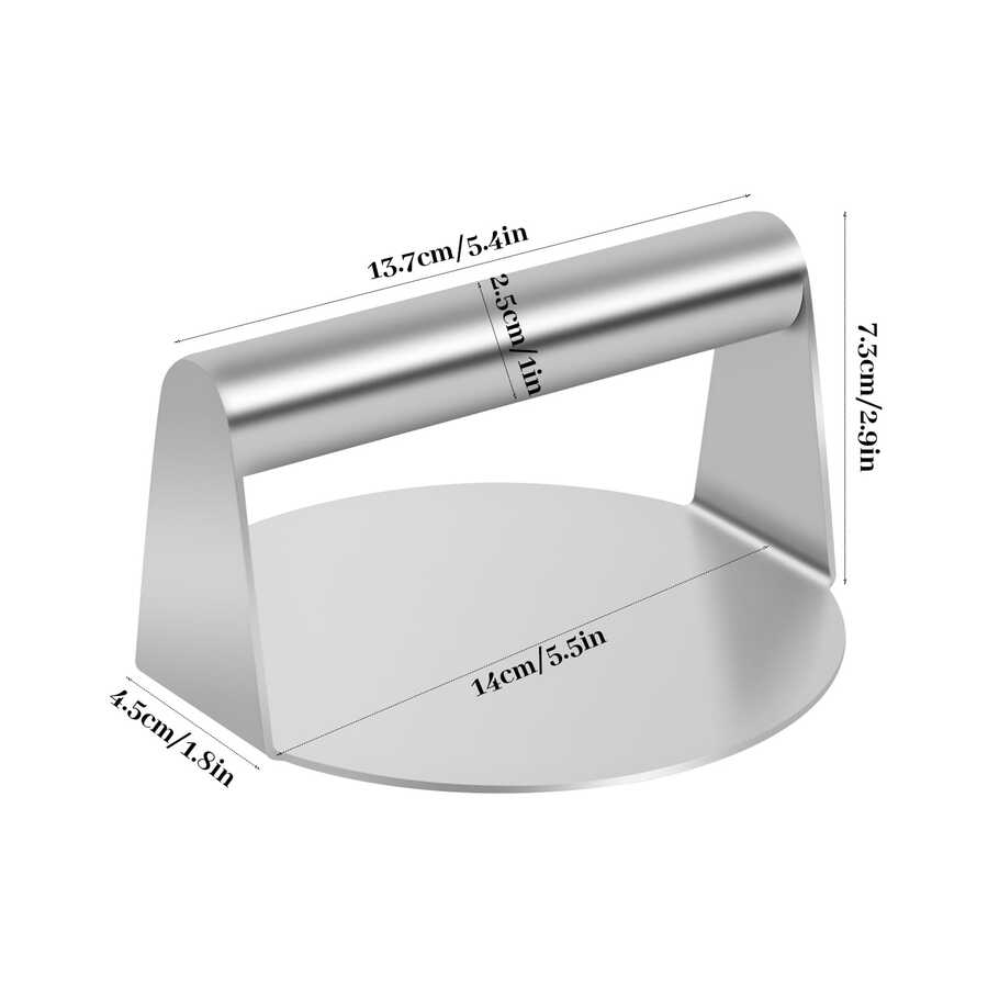Burger Press,5.51 Inch Round,Stainless Steel Non-Stick Burger Pattie ...