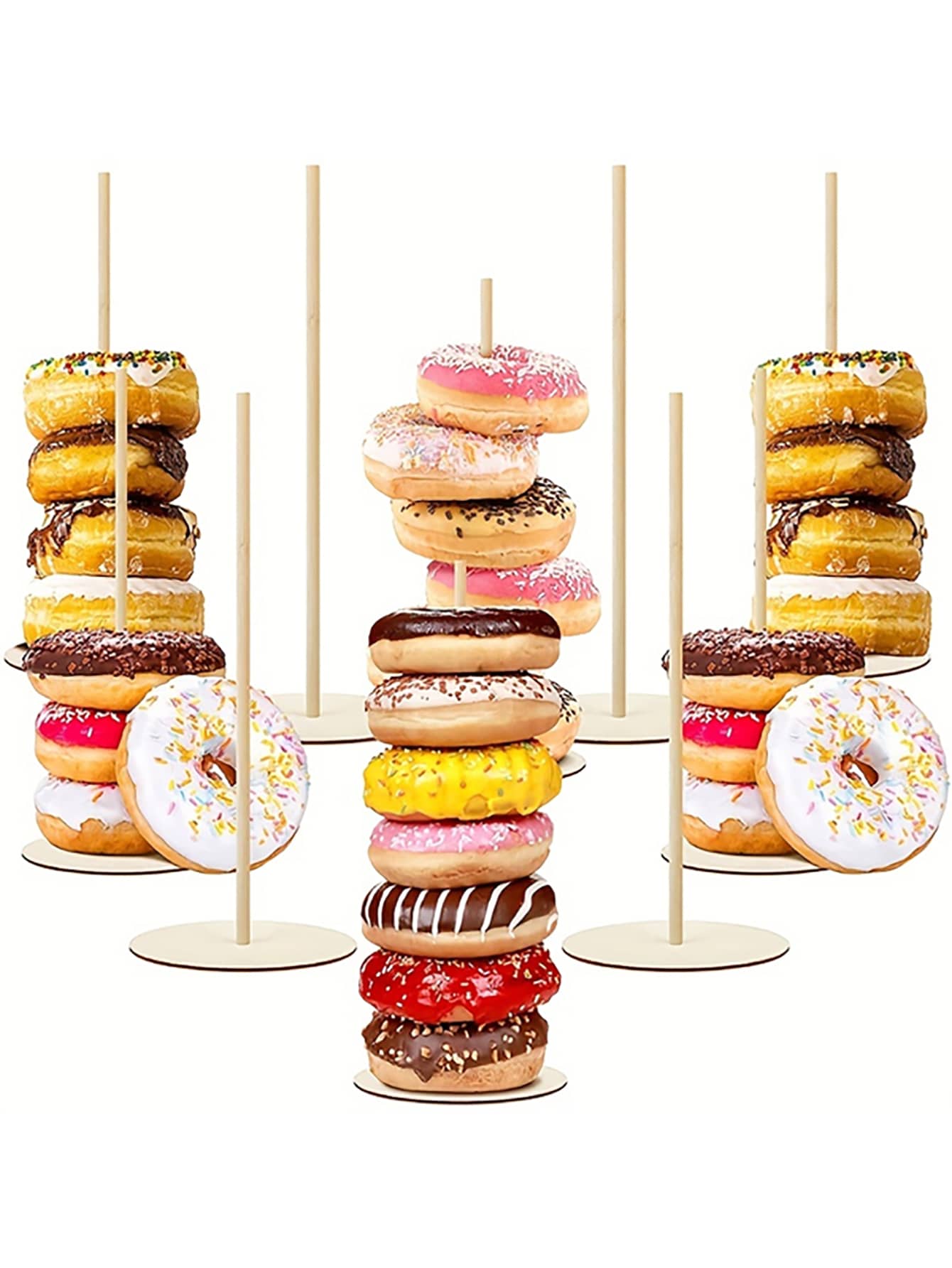 1pc Wooden Donut Stand, Suitable For Wedding, Birthday Party Decoration ...
