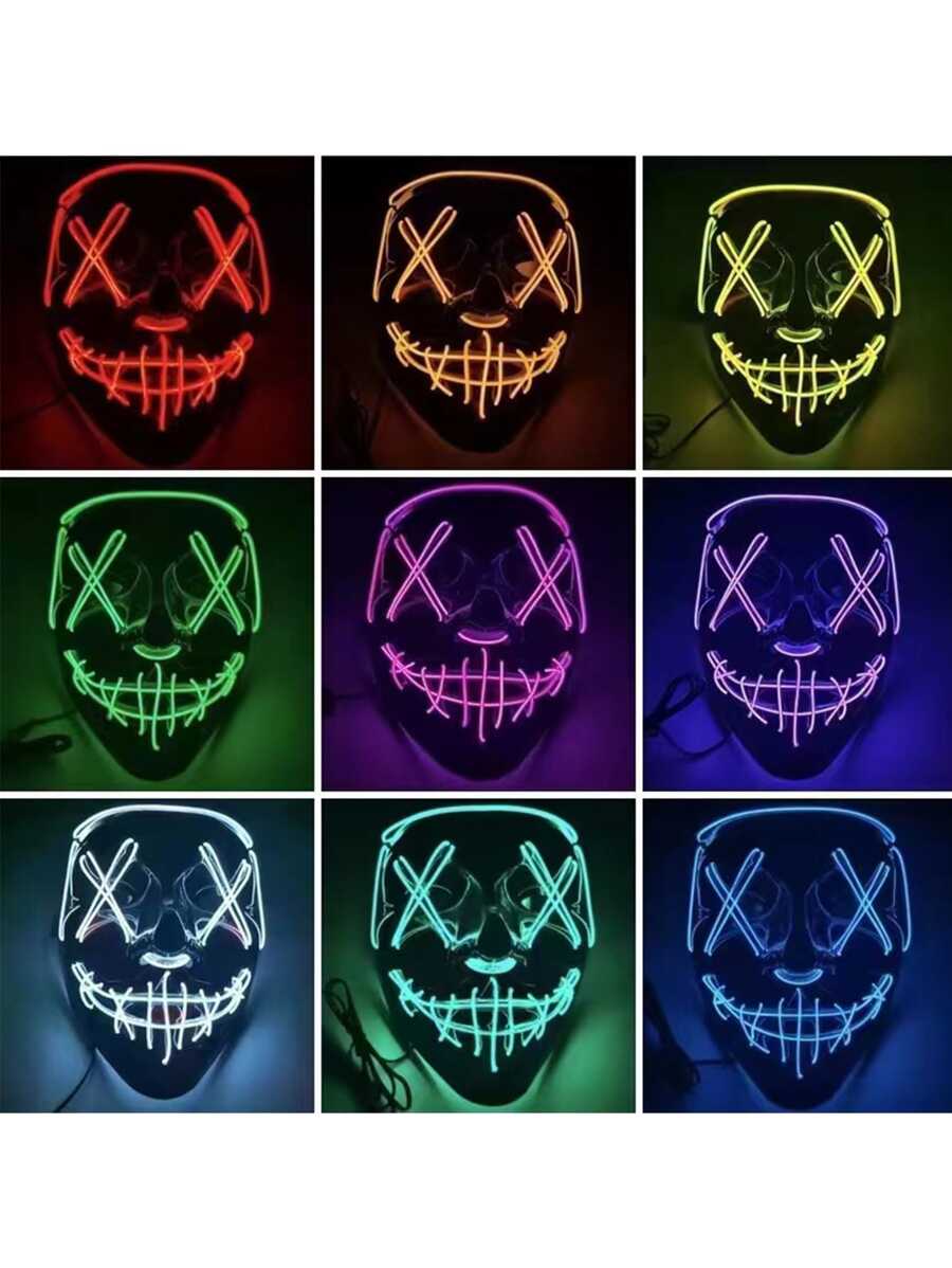 1pc Parties Purge Mask,LED Light up Mask Scary mask for Man Kids ...
