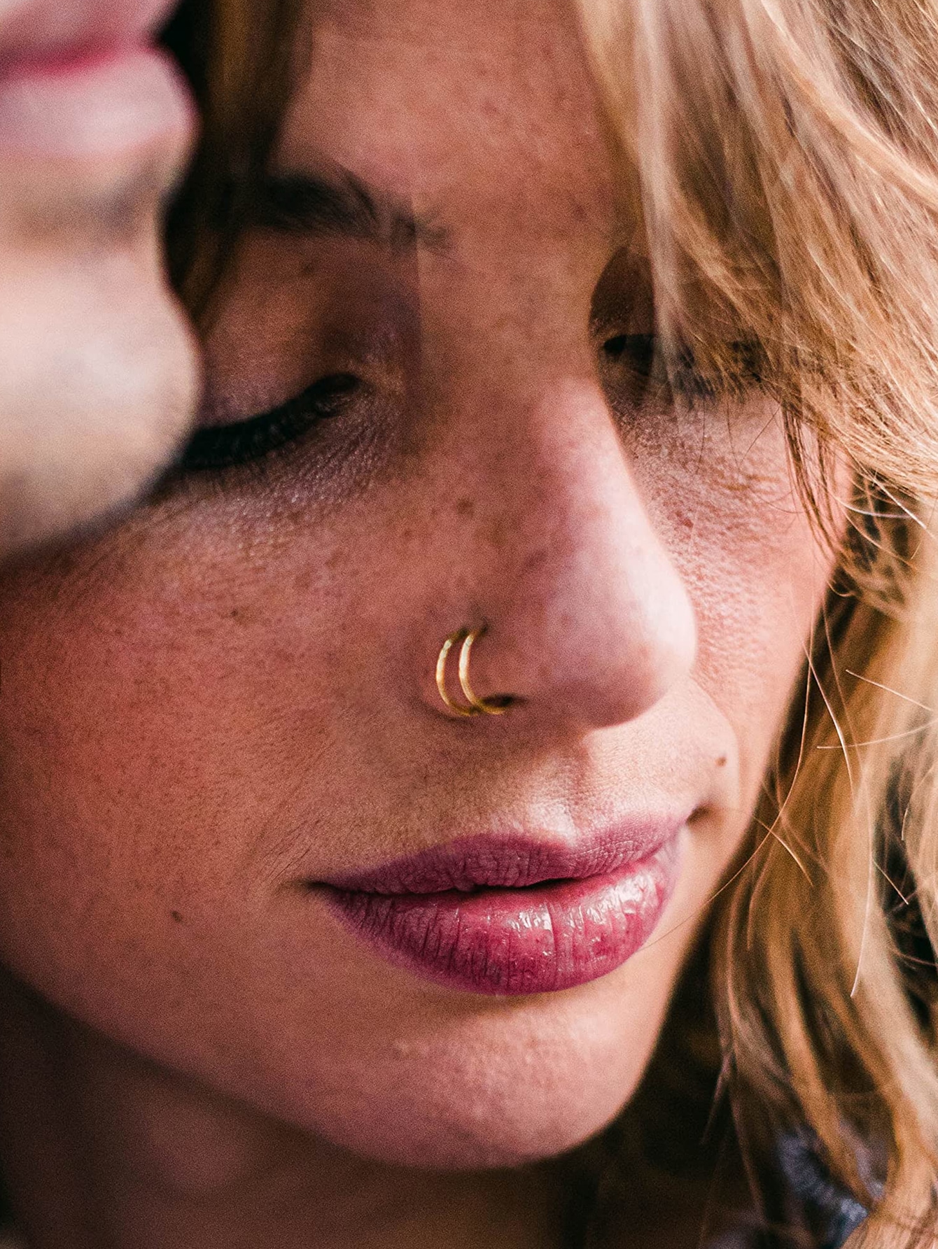 6pcs Simple Double Spiral Nose Rings, Double Hoop Nose Ring for Single ...