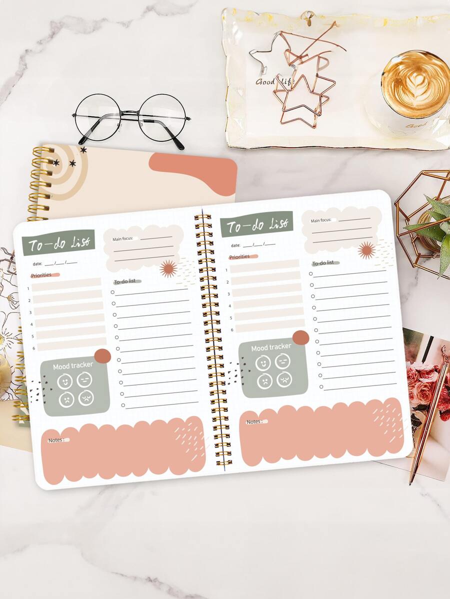 Daily Planner Notebook - Undated To Do List With Note, Includ ...