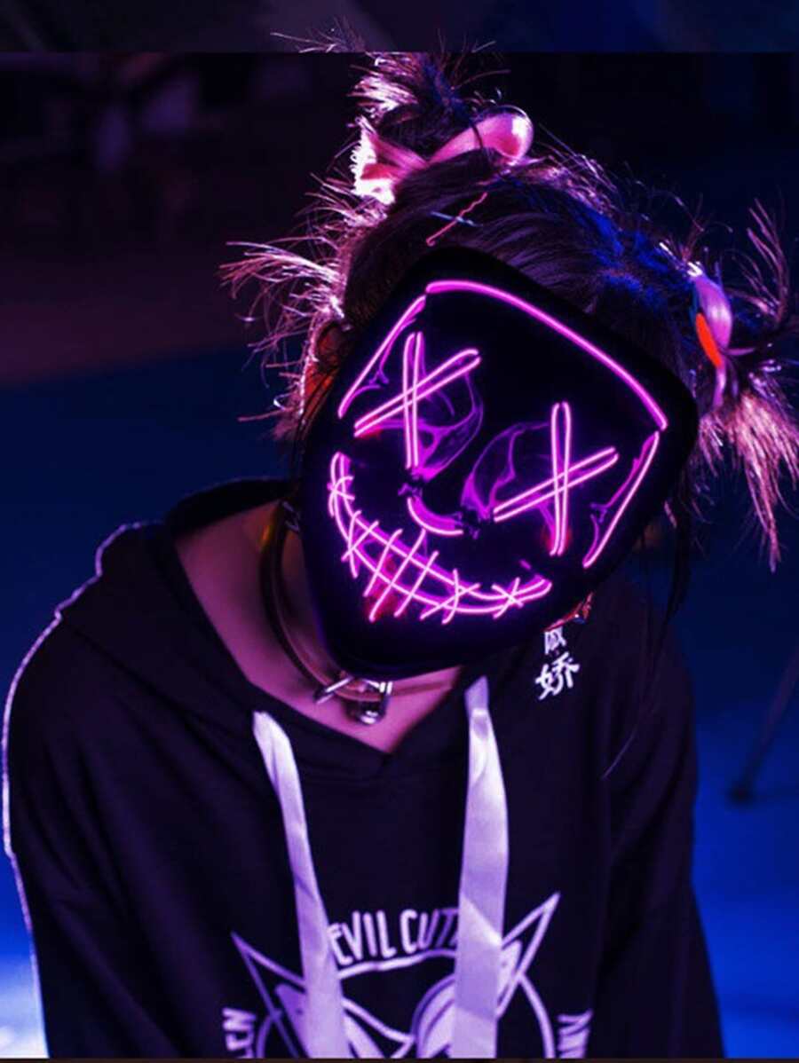 1 Pc Neon Led Purge Mask Masque Masquerade Party Masks Light Grow In ...