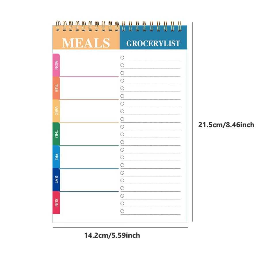 Meal Planner Pad | 5.6x8.5 Inch 90 Pages Weekly Meal Planner Notepad ...