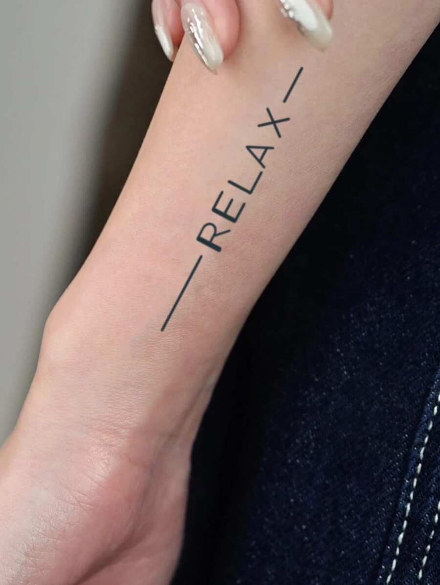 1Sheet Alphabet & Graphic Temporary Tattoo Sticker Minimalist Letter ...