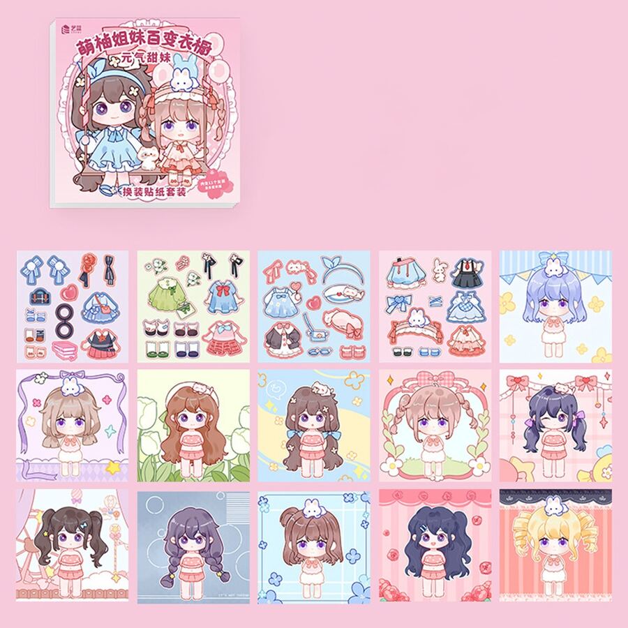 1set Cartoon Character Dress-up Sticker Book | SHEIN USA