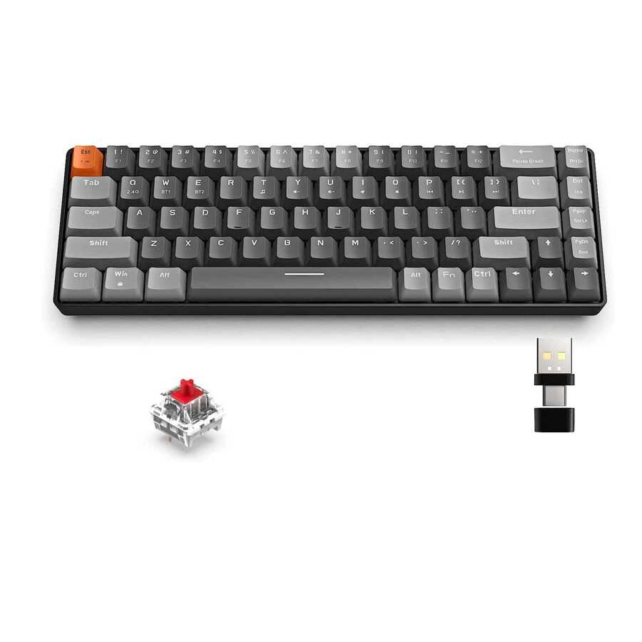 Wireless Mechanical Keyboard, Bluetooth 5.0/2.4GHz with Dual Mode 2-in ...