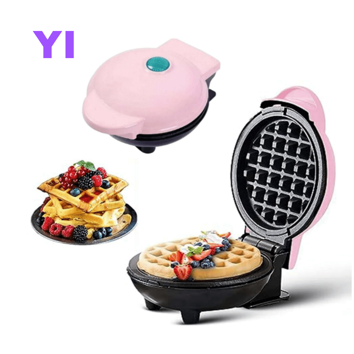 Mini Wafflera Eléctrica con Doble Planchas Antiadherentes | Moda de ...