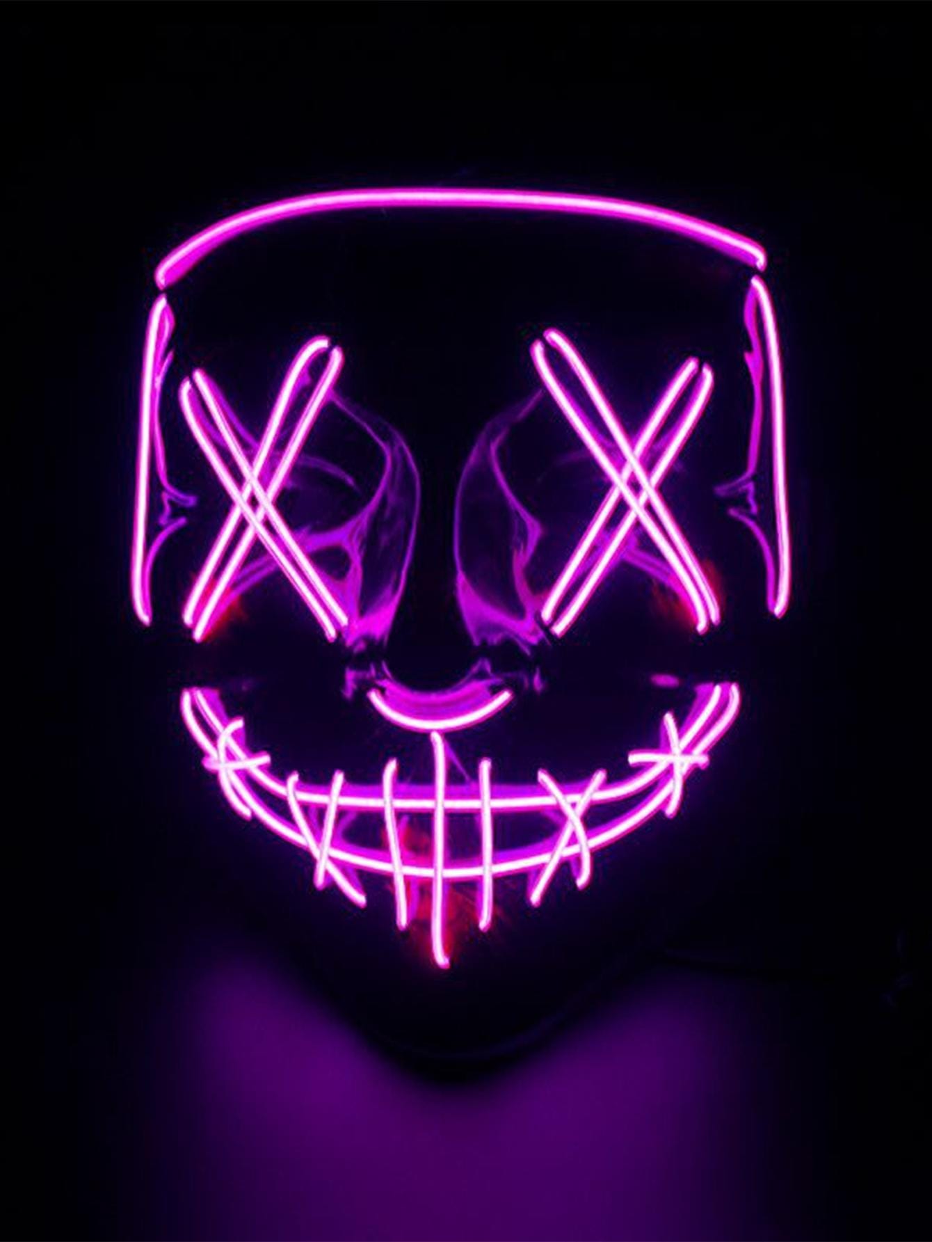 Halloween Neon Led Light Up Purge Mask For Masquerade Party, Glowing In ...