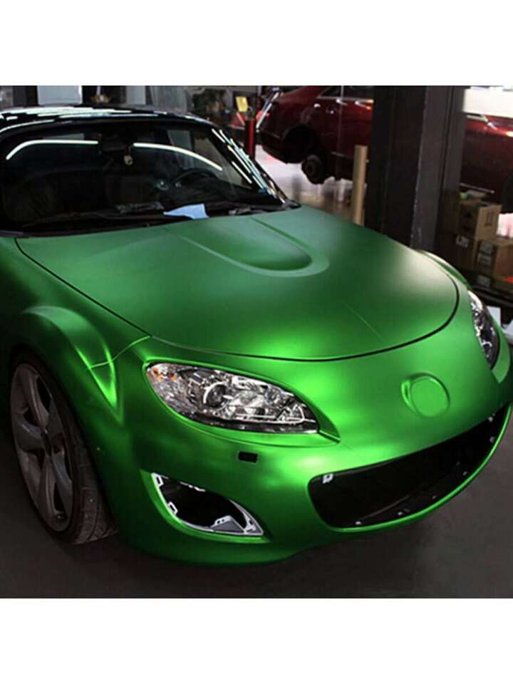 Matt Green Metallic Vinyl Wrap Film with Air Release Adhesive Decal Car ...