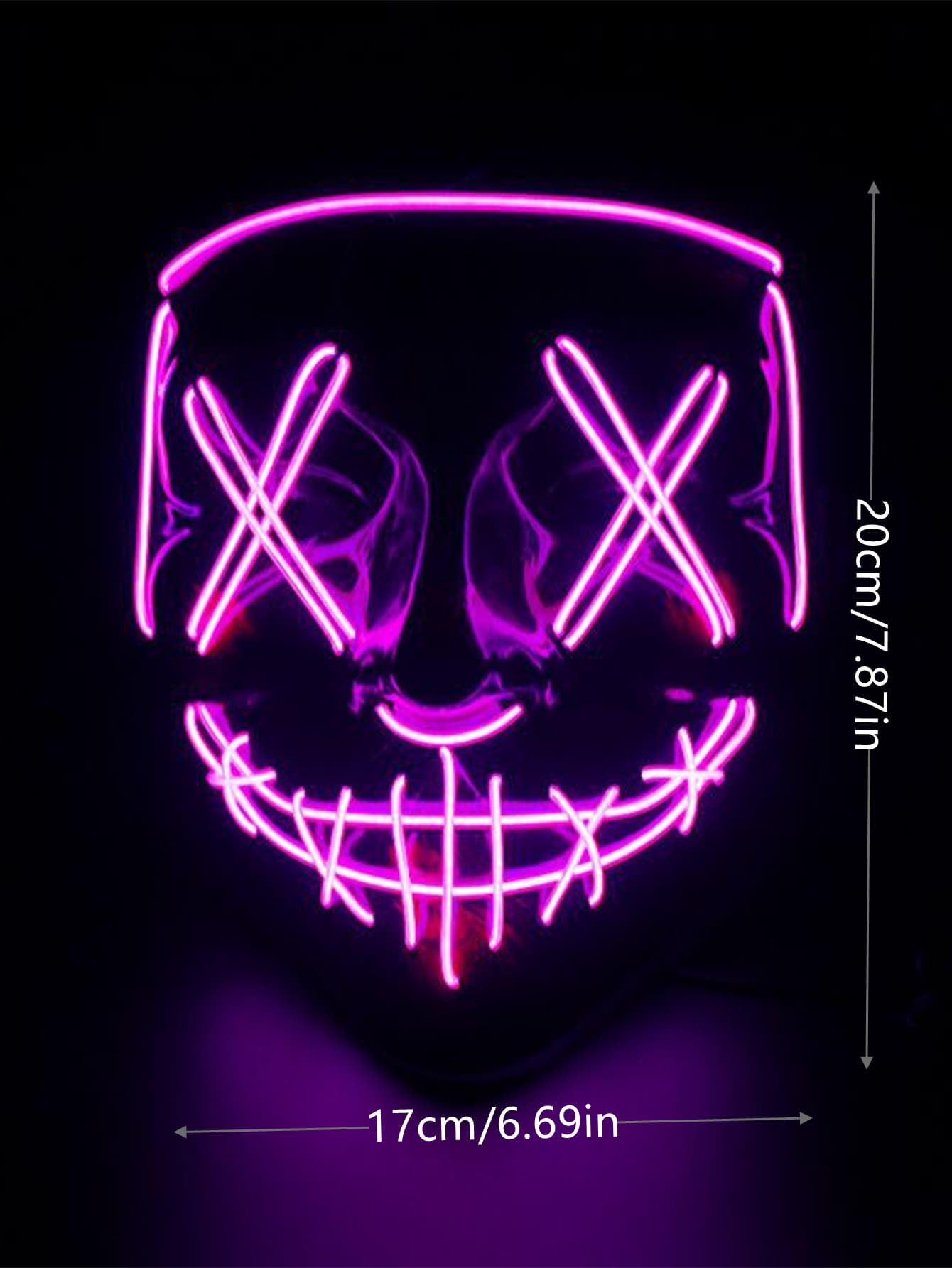 Halloween Neon Led Light Up Purge Mask For Masquerade Party, Glowing In ...