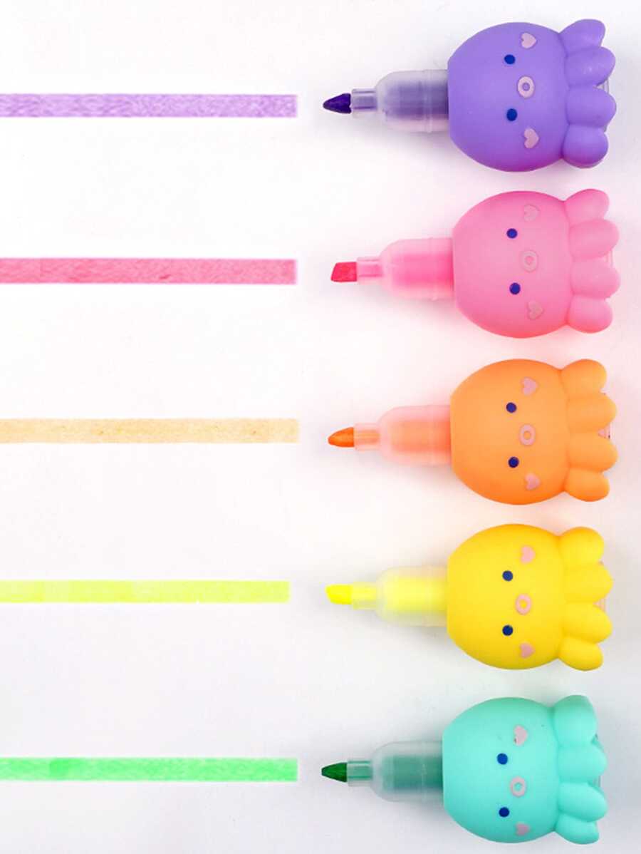 5pcs/set Cute Octopus Fluorescent Pen | SHEIN USA