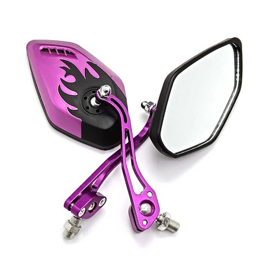 2pcs Universal 8mm 10mm Cnc Aluminum Motorcycle Mirror Rearview Side