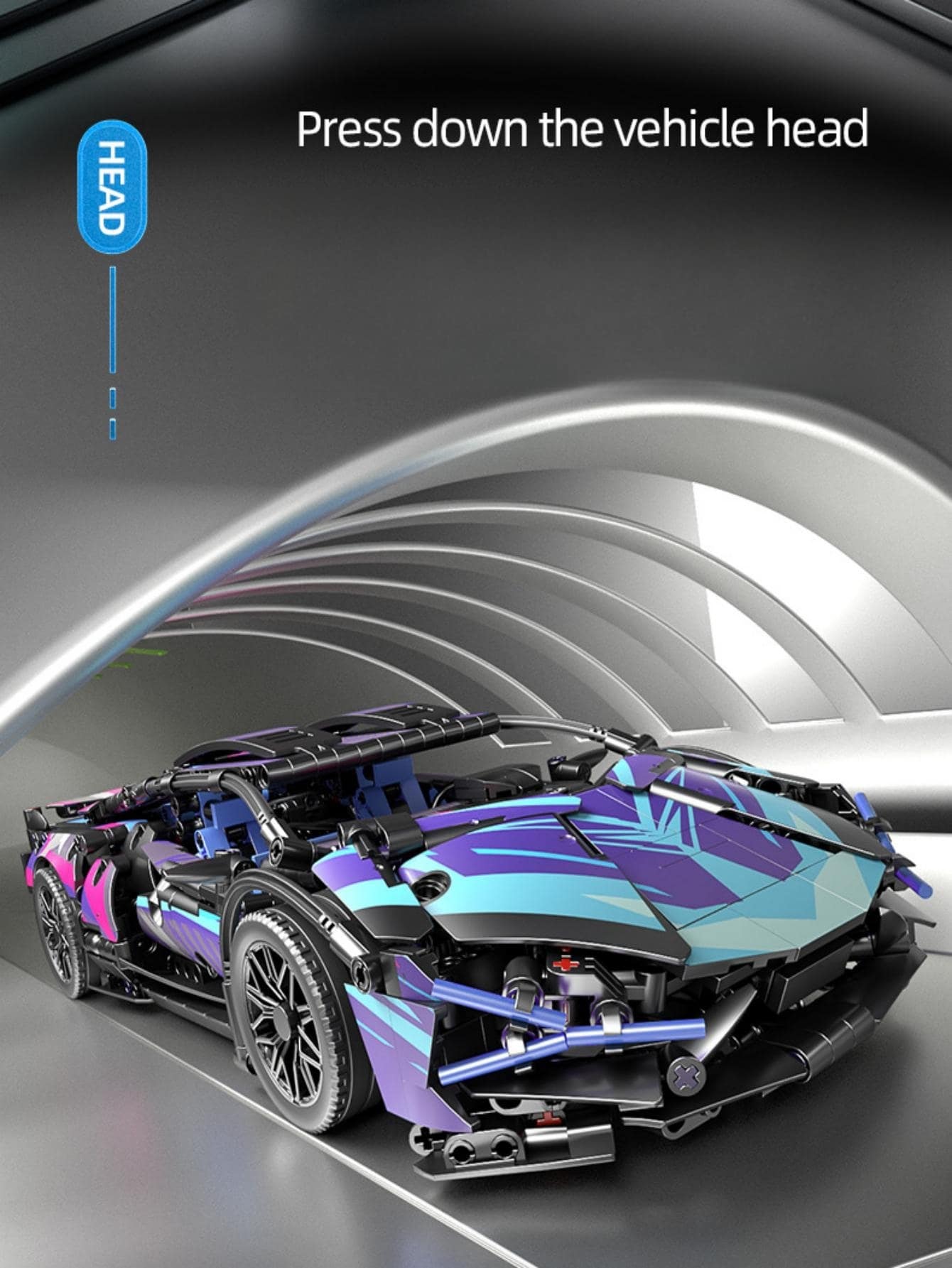 1314pcs Cyberpunk Style Racing Car Model Building Block Set, 1:14 Scale ...