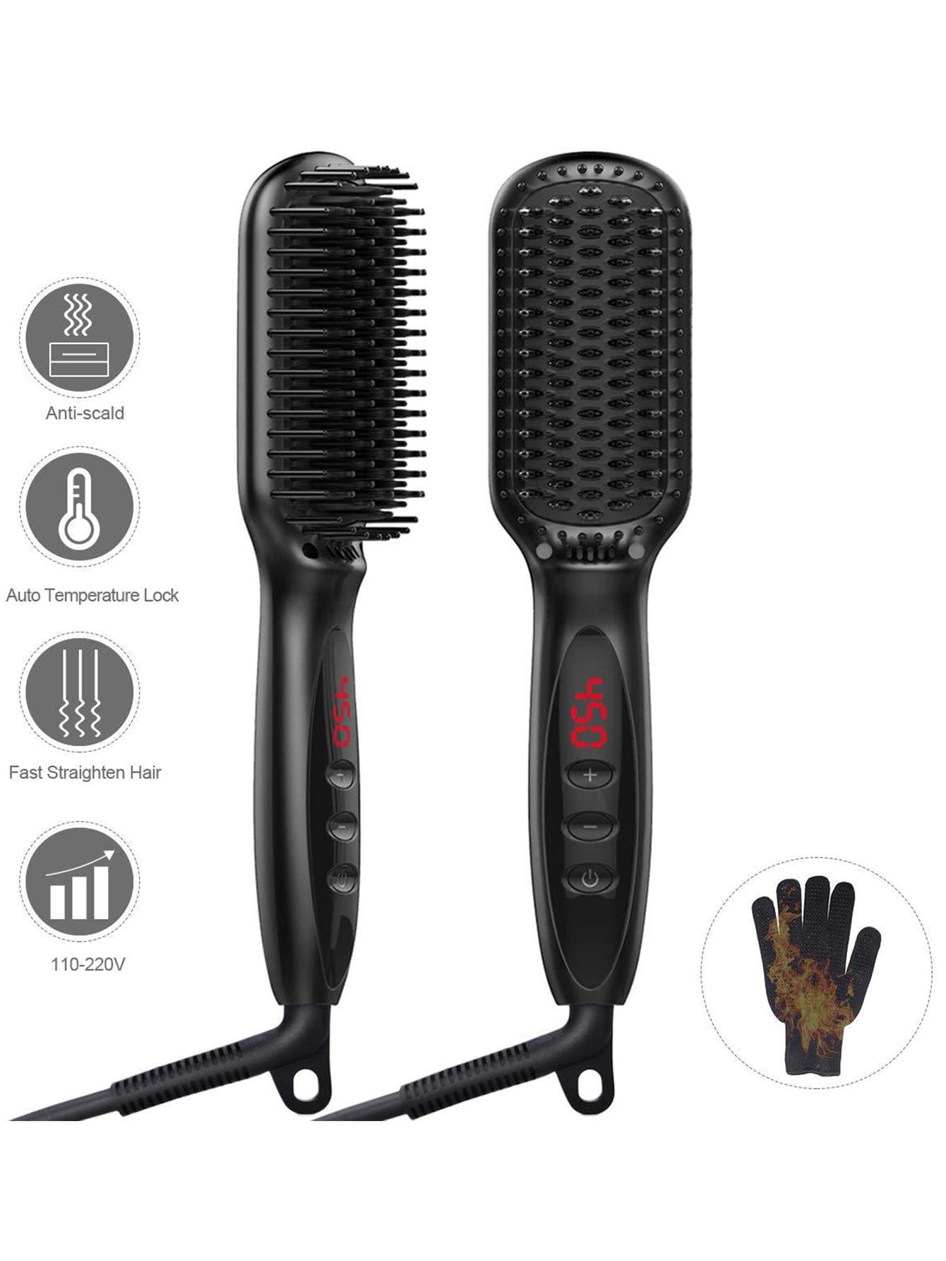 1 Piece Euro Plug 110-240V Care Heating Hair Straightening Comb JB-029 Safety Protection Design ...