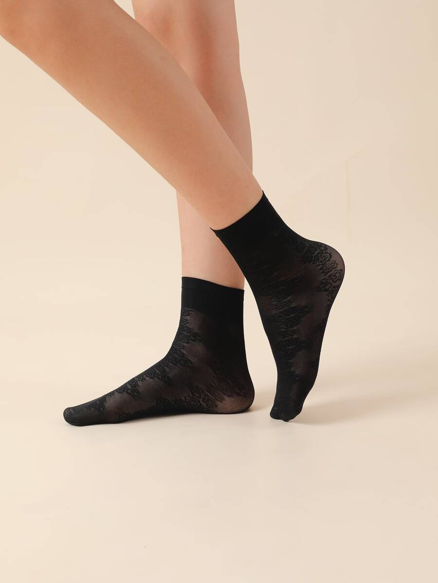 5pairs Sun Pattern Nylon Short Socks, Simple Design For Daily Wear ...
