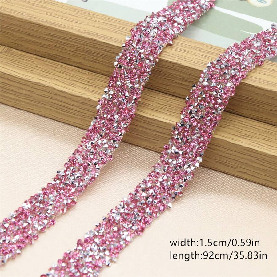 1pc Self-adhesive Resin Rhinestone Strip Clothing Accessory For Diy ...