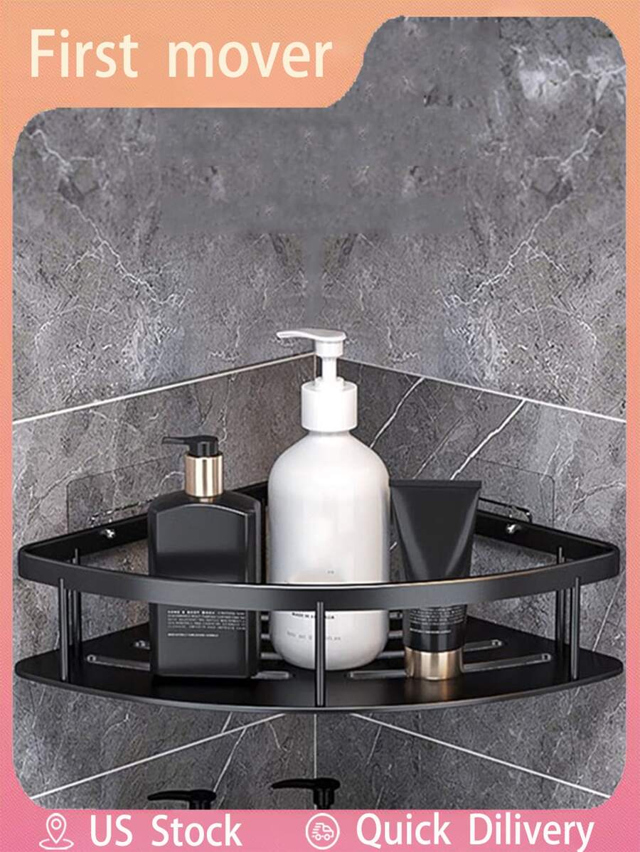 Single-layer Space Aluminum Storage Rack, Bathroom Corner Stand ...