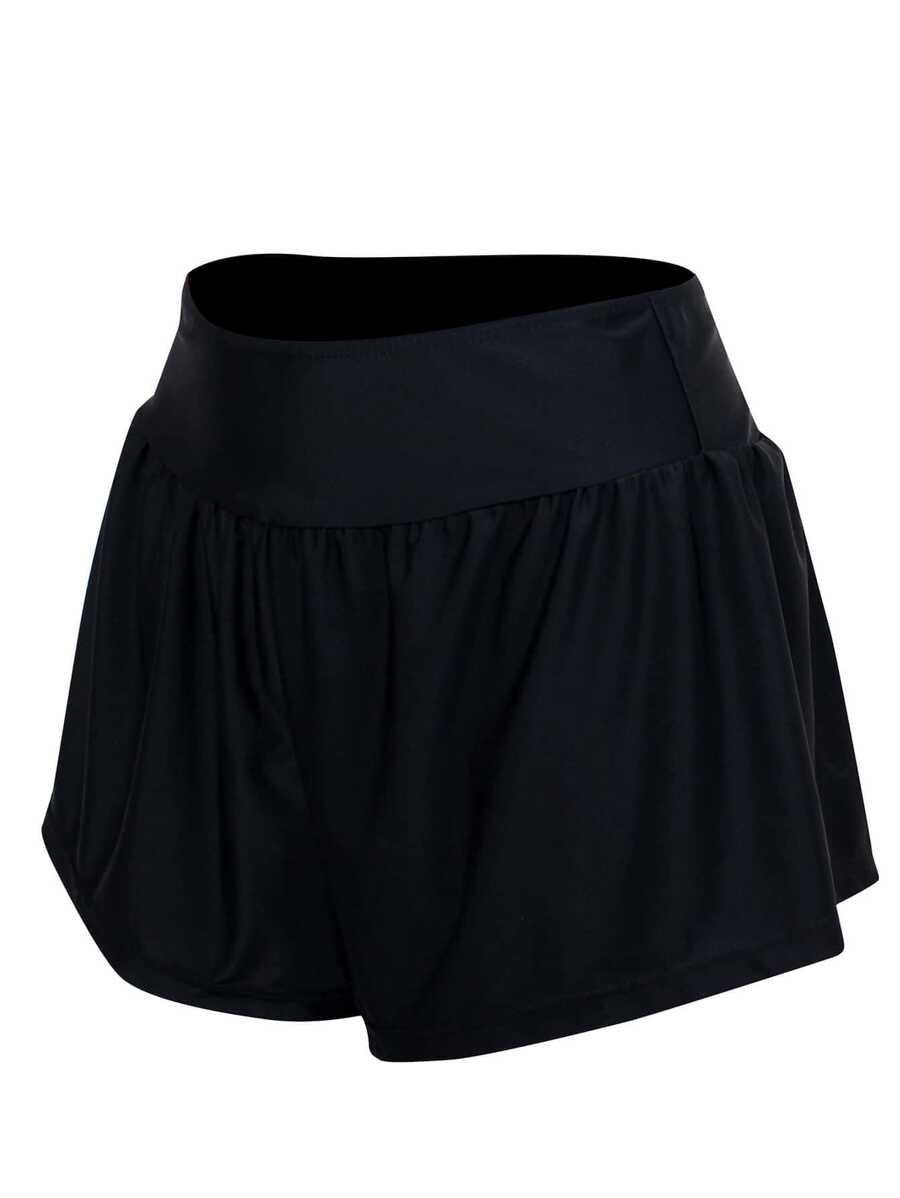 Plus Size Women's Swim Trunks With Wide Leg And Conservative High ...