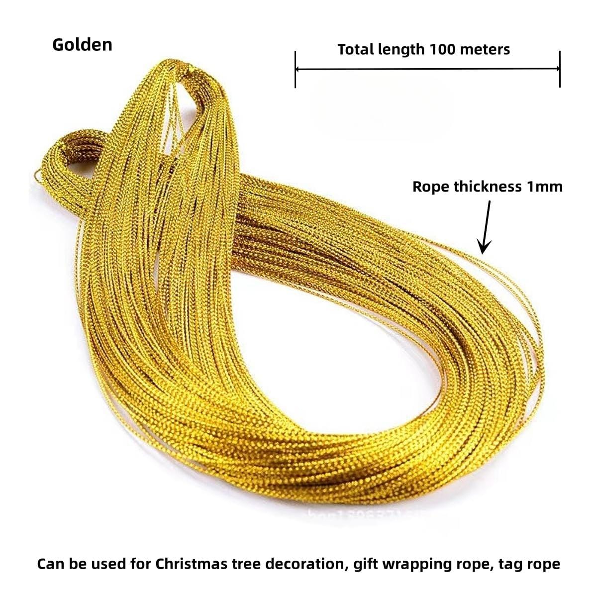 1roll 100m Hang Tag String, Round, Non-elastic, Non-core, 8-strand Wire ...