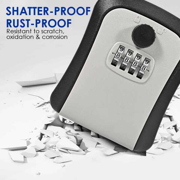Key Lock Box, 11.7*9.4cm Waterproof 4-digit Combination Key Storage Box ...