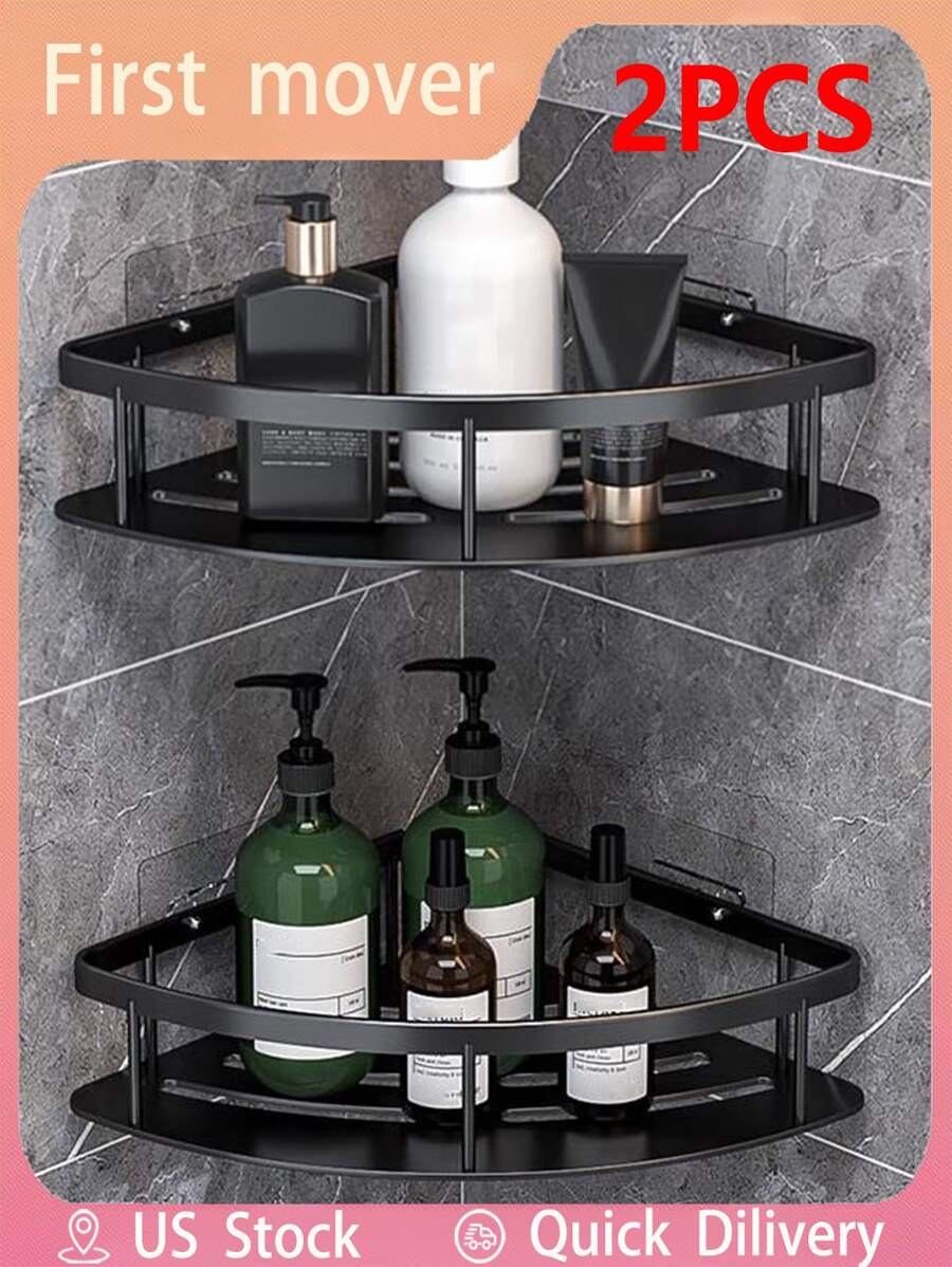 Double-layer Bathroom Space Aluminum Storage Rack For Toilet, Washroom ...