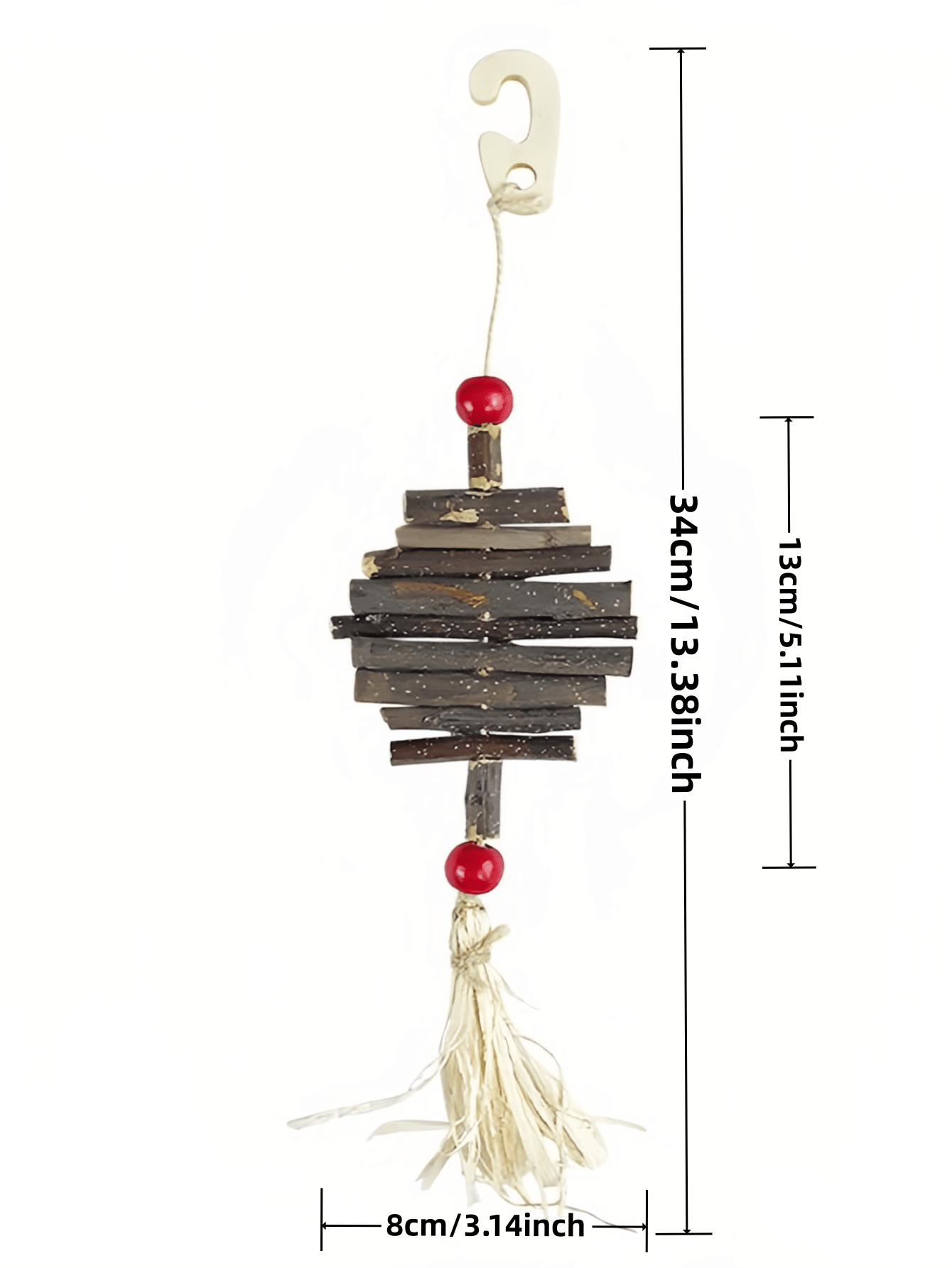 1pc Natural Apple Wood Chewing Toy, Hanging String, For Small Pets Such ...