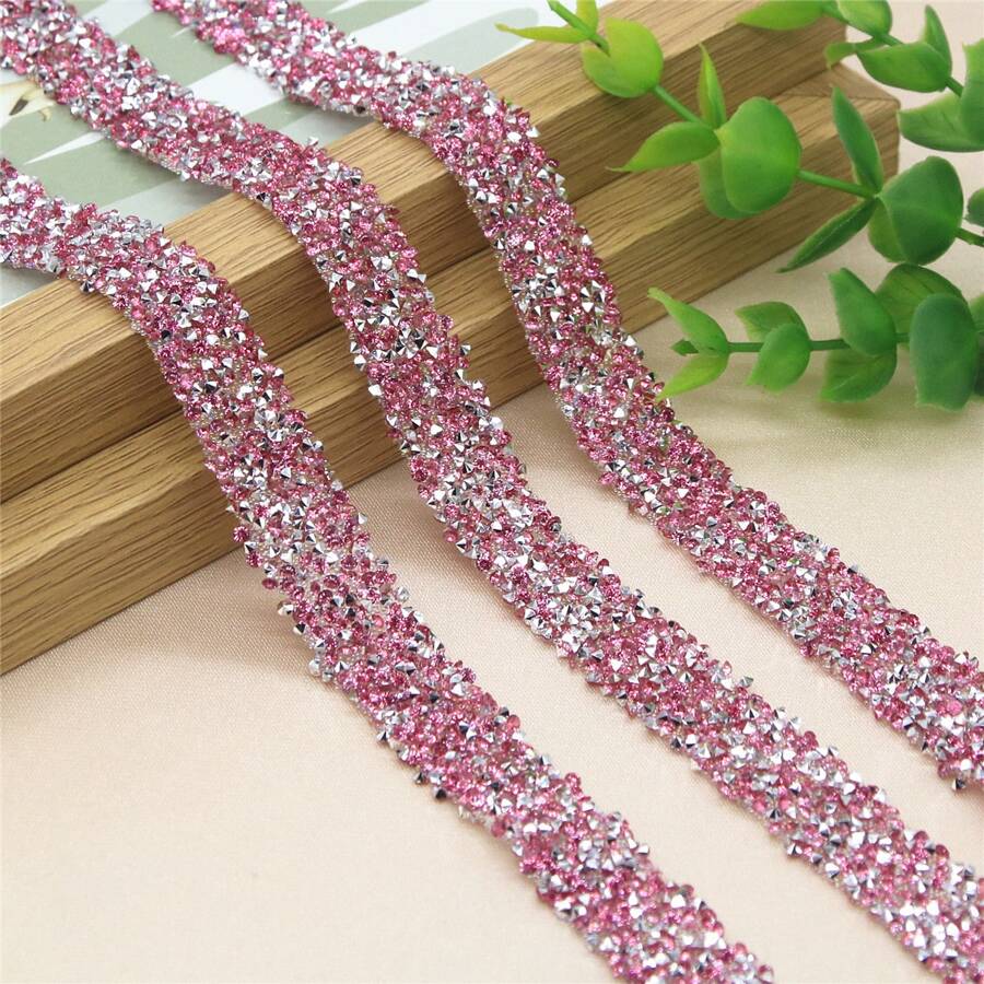 1pc Self-adhesive Resin Rhinestone Strip Clothing Accessory For Diy ...