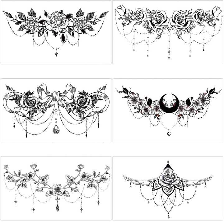 Rose Chest Tattoos For Women