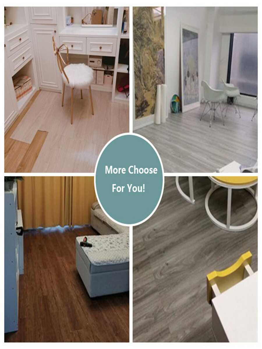 5 Pcs 6'' X 36'' Peel and Stick Floor Tiles, Wood Grain, White Oak ...