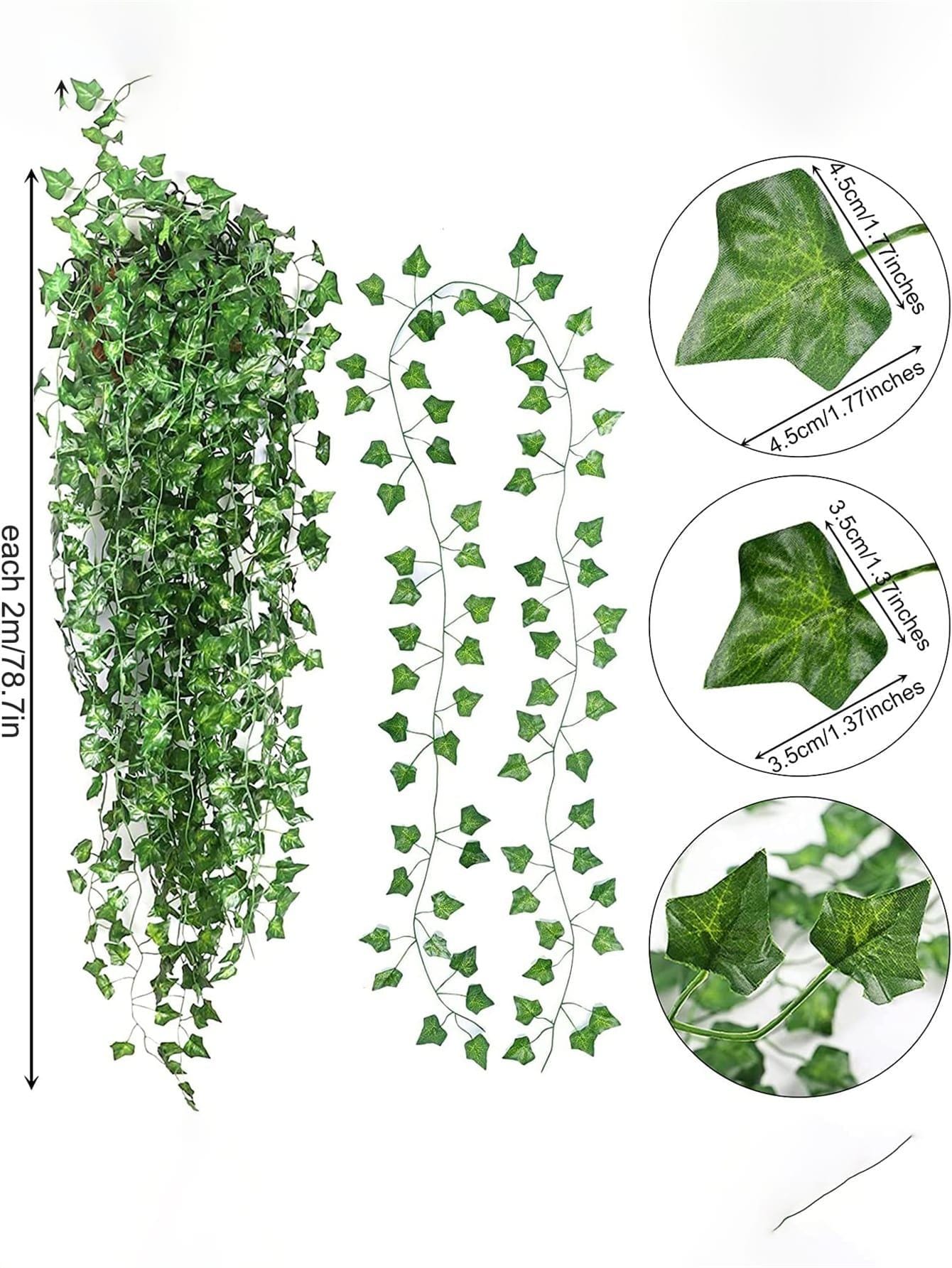 Wedding 12pcs Artificial Sweet Potato Vine, Artificial Ivy, Vine With ...