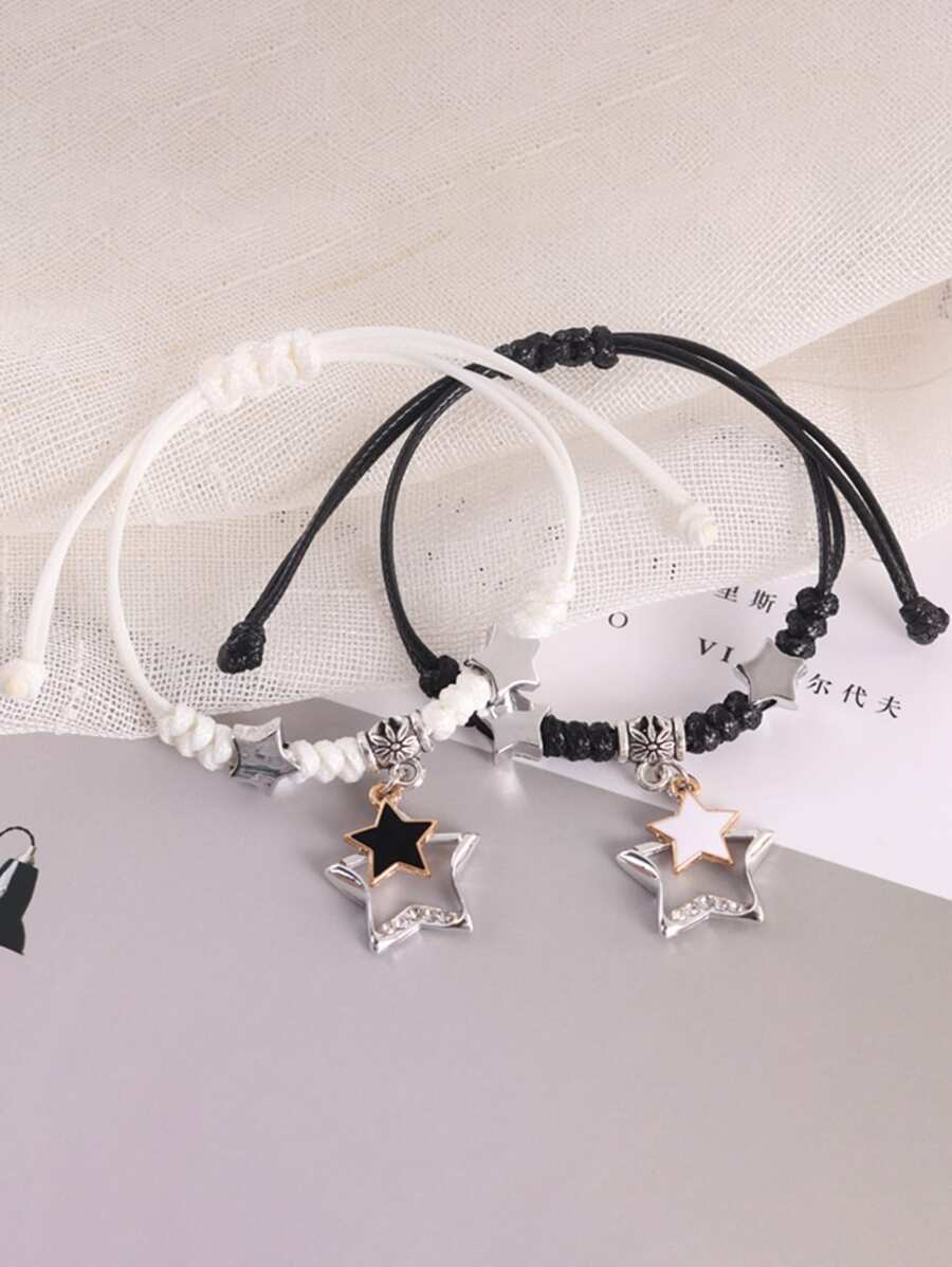 1pc Star Braided Couple Bracelet For Friends, Sisters, Boyfriend And ...