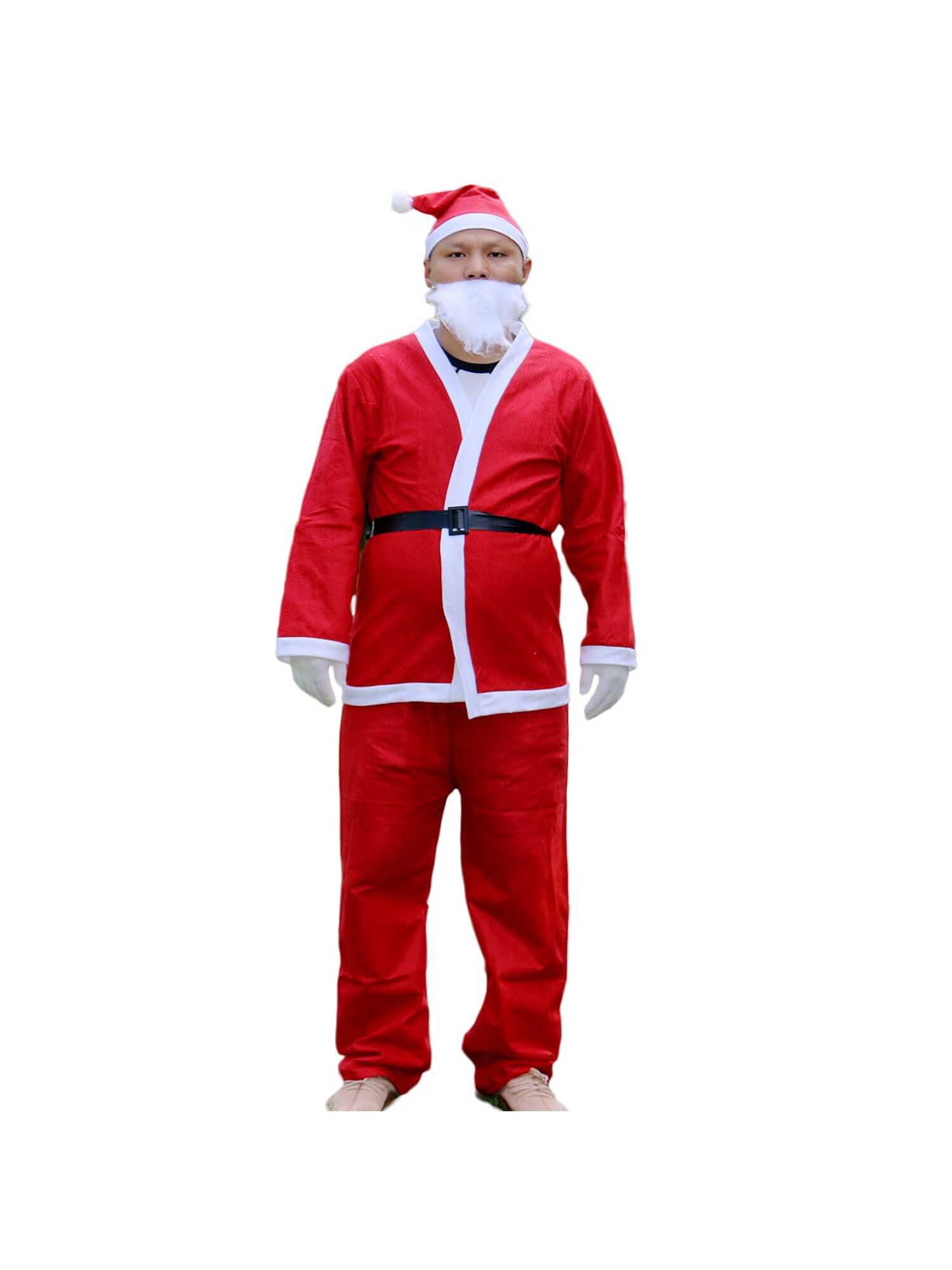 5pcs Per Set Adult Size Disposable Red Non-woven Felt Santa Suits ...