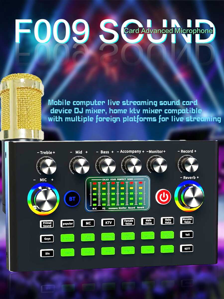 F009 sound card - equipped with advanced BN800 microphone, mobile ...